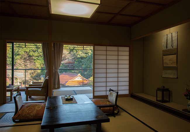 Japanese style room with Open-air bath